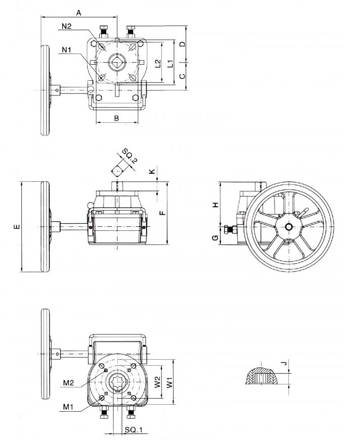 Actuator Floating Ball Valve Handwheel Manual Override Customized Color