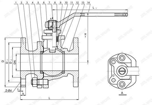 2 Way Stainless Steel Ball Valve Full Bore CF8M DN65 Flange Connection ...