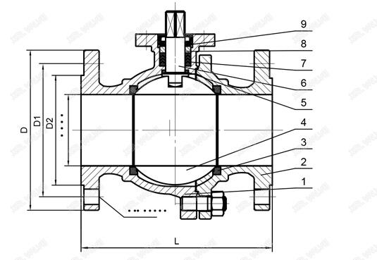 Dn50 RPTFE Stainless Steel Ball Valve Pneumatic Manual Slim