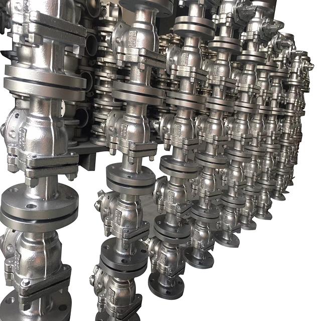 PN25 A216 Gr.WCB Handle Lever CF3M Flanged Ball Valve